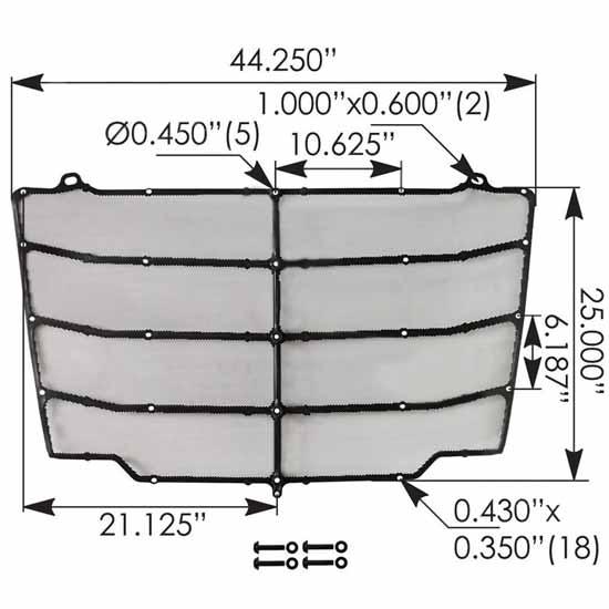 CASCADIA 2018 & UP ALUMINUM MESH BUG SCREEN FOR GRILLE | Lynn Truck Parts